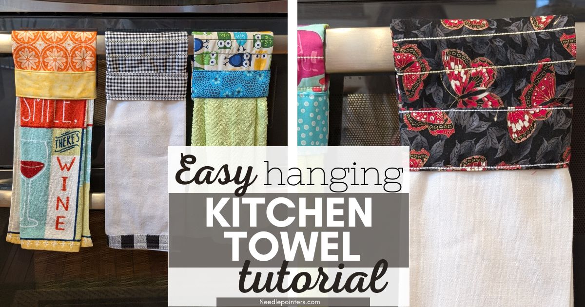 DIY Easy Hanging Kitchen Towel with Band Tutorial | Needlepointers.com