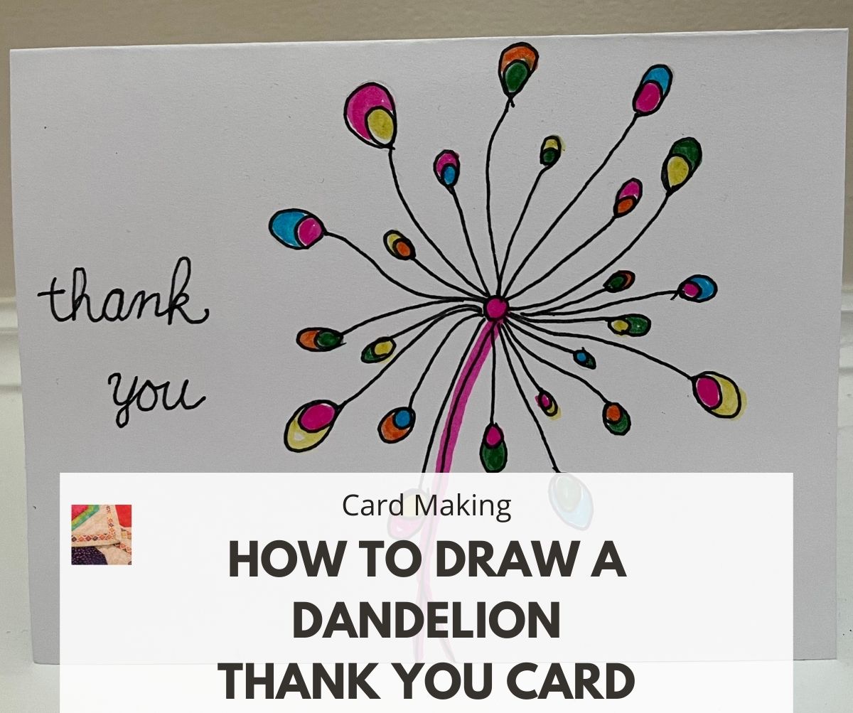 How To Draw A Thank You Card With A Modern Dandelion Drawing