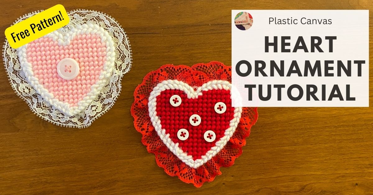 Heart Ornament Perfect for Valentine's Day with Plastic Canvas | Needlepointers.com